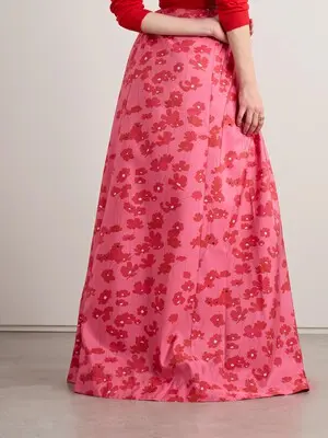 Bernadette Elle Floral-print Taffeta Maxi Skirt