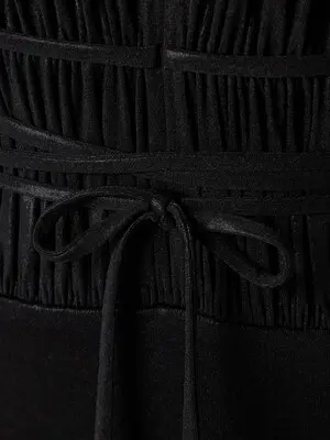 Norma Kamali Goddess Mio Ruched Stretch-lamé Swimsuit