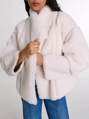 Maje Short Faux Fur Jacket