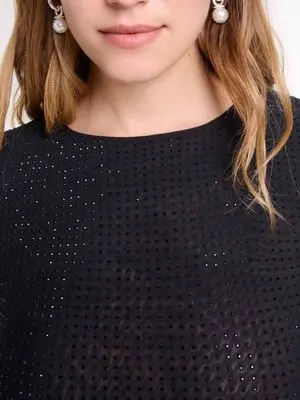 Maje Rhinestone Mini Dress - Black