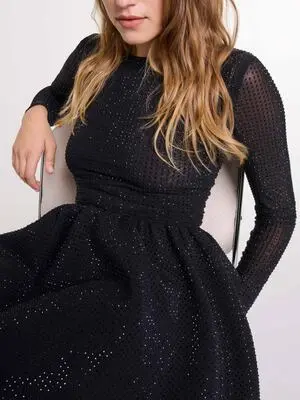 Maje Rhinestone Mini Dress - Black