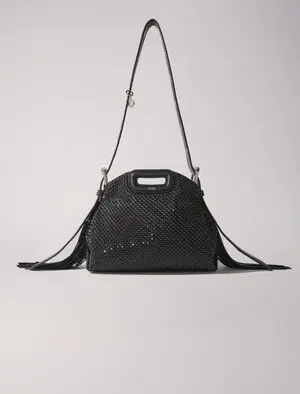 Maje Miss M Mini Rhinestone Bag - Black