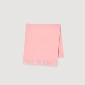 Sandro Wool And Cashmere Scarf - Baby Pink