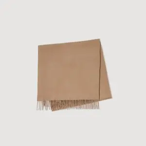 Sandro Wool And Cashmere Scarf Camel