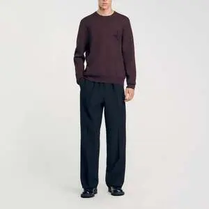 Sandro Floral Appliqué Sweatshirt - Chocolate