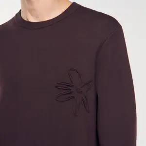 Sandro Floral Appliqué Sweatshirt
