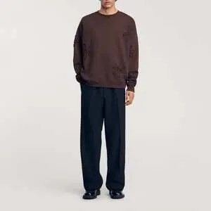 Sandro Oversized Floral Sweatshirt - Chocolate