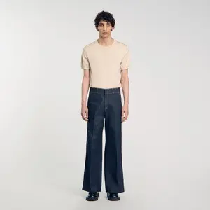 Sandro Wide-leg Flared Jeans - Raw-denim