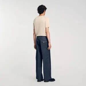 Sandro Wide-leg Flared Jeans - Raw-denim