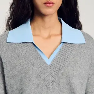 Sandro Double-neck Knit Sweater