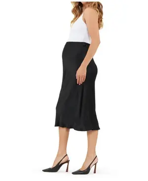 RIPE MATERNITY Crystal Satin Skirt - Black