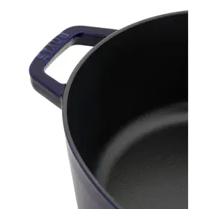 STAUB Cast Iron 6.25 Qt. Wide Oval Dutch Oven - Navy