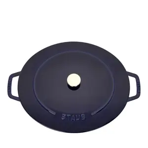STAUB Cast Iron 6.25 Qt. Wide Oval Dutch Oven - Navy