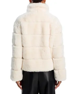 Aqua Eva Faux Fur Jacket - Ivory