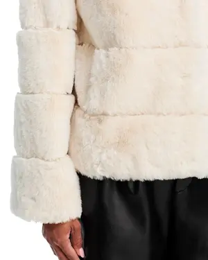 Aqua Eva Faux Fur Jacket - Ivory