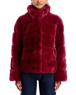 Aqua Faux Fur Jacket - Wine Tasting