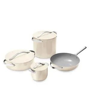 CARAWAY 8 Piece Nonstick Cookware Set - Cream