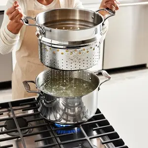 ALL-CLAD Simply Strain Steel 12 Quart Multipot With Insert