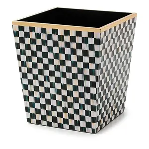 MACKENZIE-CHILDS Courtly Check Lacquer Waste Bin - Multi