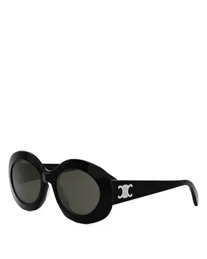 Celine Triomphe Round Sunglasses - Black/smoke