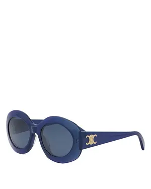 Celine Celine Triomphe Round Sunglasses Blue/blue