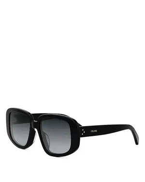 Celine Geometric Sunglasses 55mm Black/smoke Gradient