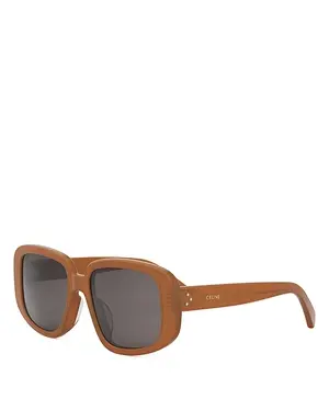 Celine Geometric Sunglasses 55mm Brown/smoke