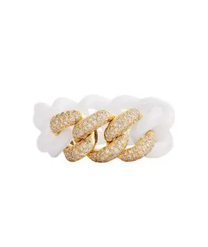 Shay Yellow Diamond And Ceramic Essential Link Ring