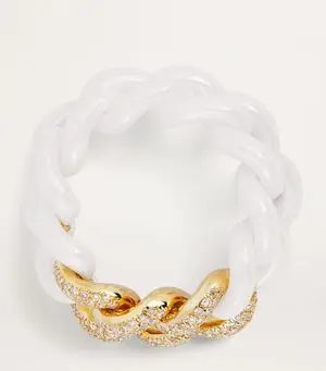 Shay Yellow Diamond And Ceramic Essential Link Ring