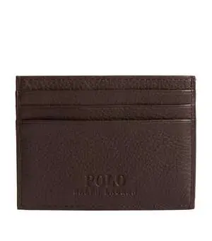 Polo Ralph Lauren Leather Logo Card Holder - Brown