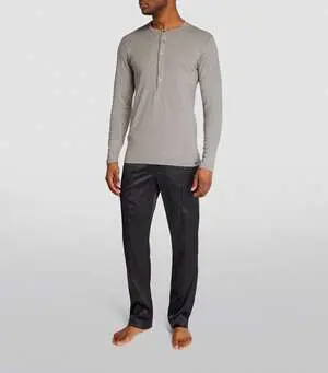 TOM FORD Cotton-blend Lounge Henley Top - Grey