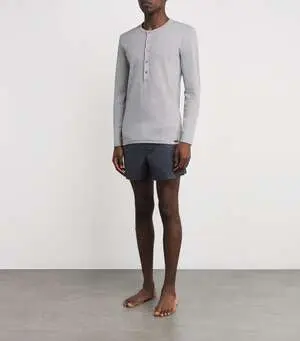 TOM FORD Cotton-blend Lounge Henley Top - Grey