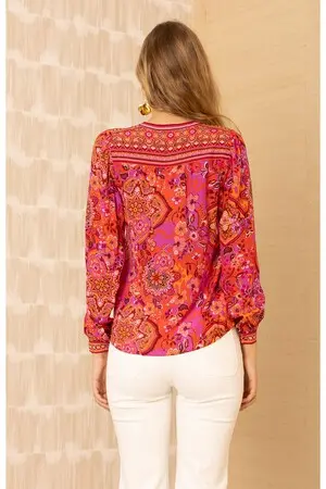 Hale Bob Skye Silk Top - Red