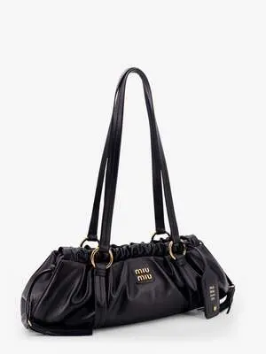 Miu Miu Joie Leather Shoulder Bag - Black | Editorialist