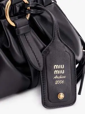 Miu Miu Joie Leather Shoulder Bag - Black | Editorialist