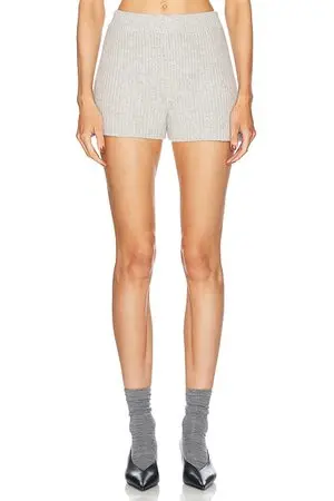 AEXAE Cashmere Cable Knit Shorts - Grey