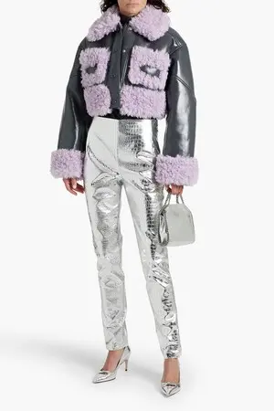 STAND STUDIO Fleur Cropped Teddy Fleece Jacket