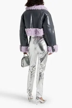 STAND STUDIO Fleur Cropped Teddy Fleece Jacket