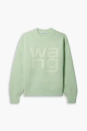 Alexander Wang Embossed Knitted Sweater - Light Green