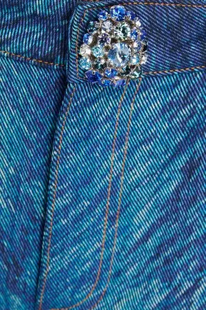 AREA Printed High-rise Flared Jeans