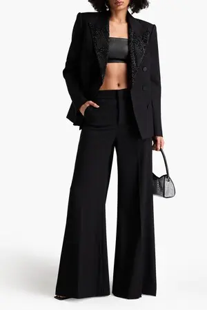 AREA Crystal-embellished Wide-leg Pants