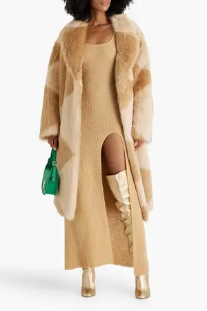 STAND STUDIO Genevieve Checked Plush Coat
