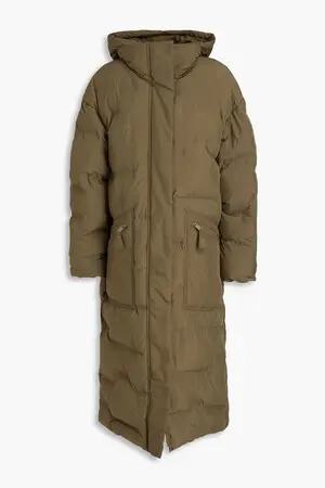GANNI Quilted Shell Hooded Coat