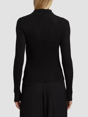 Vince Ruched Long-sleeve Top - Black