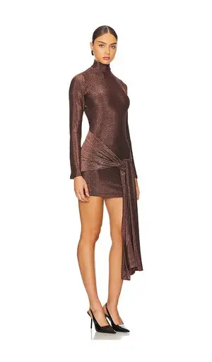 Bardot Seraphina Tie Front Metallic Dress