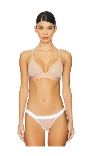 NEGATIVE UNDERWEAR Sieve Triangle Bra In Beige - Buff