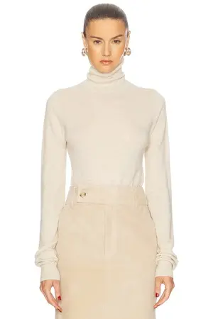 Eterne Etienne Cashmere Turtleneck Sweater - Oatmeal