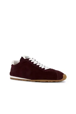 Miu Miu Plume Nylon Scamosciato Sneaker - Bordeaux