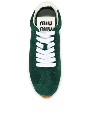 Miu Miu Plume Nylon Scamosciato Sneaker - Oleandro