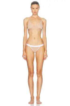 NEGATIVE UNDERWEAR Sieve Triangle Bra In Beige - Buff